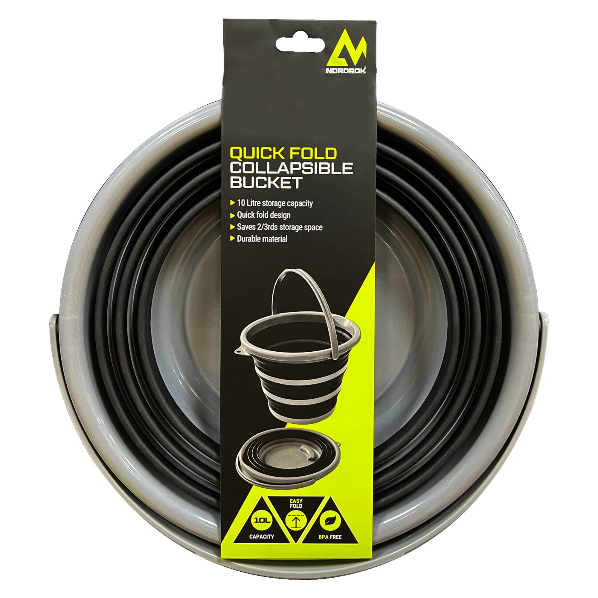 Quick Fold 10L Collapsible Bucket | Nordrok